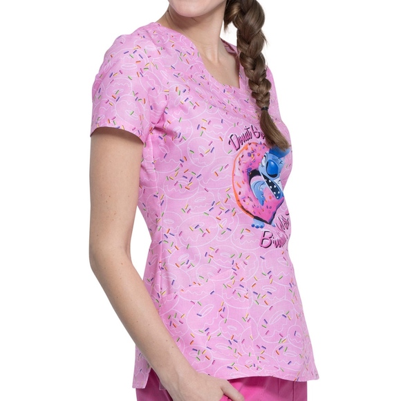 Disney | Tops | Lilo And Stitch Donut Break Scrub Top Sz Xs L Xl Nwt ...